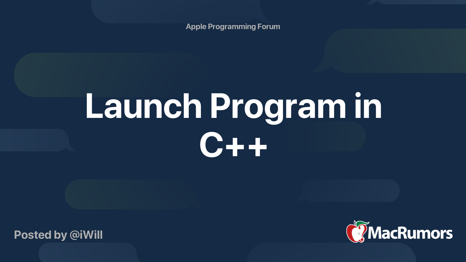 Launch Program in C++ | MacRumors Forums