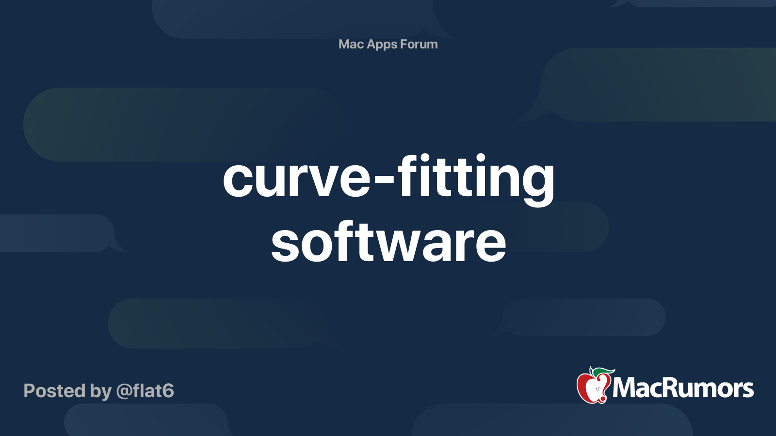 curve-fitting software | MacRumors Forums