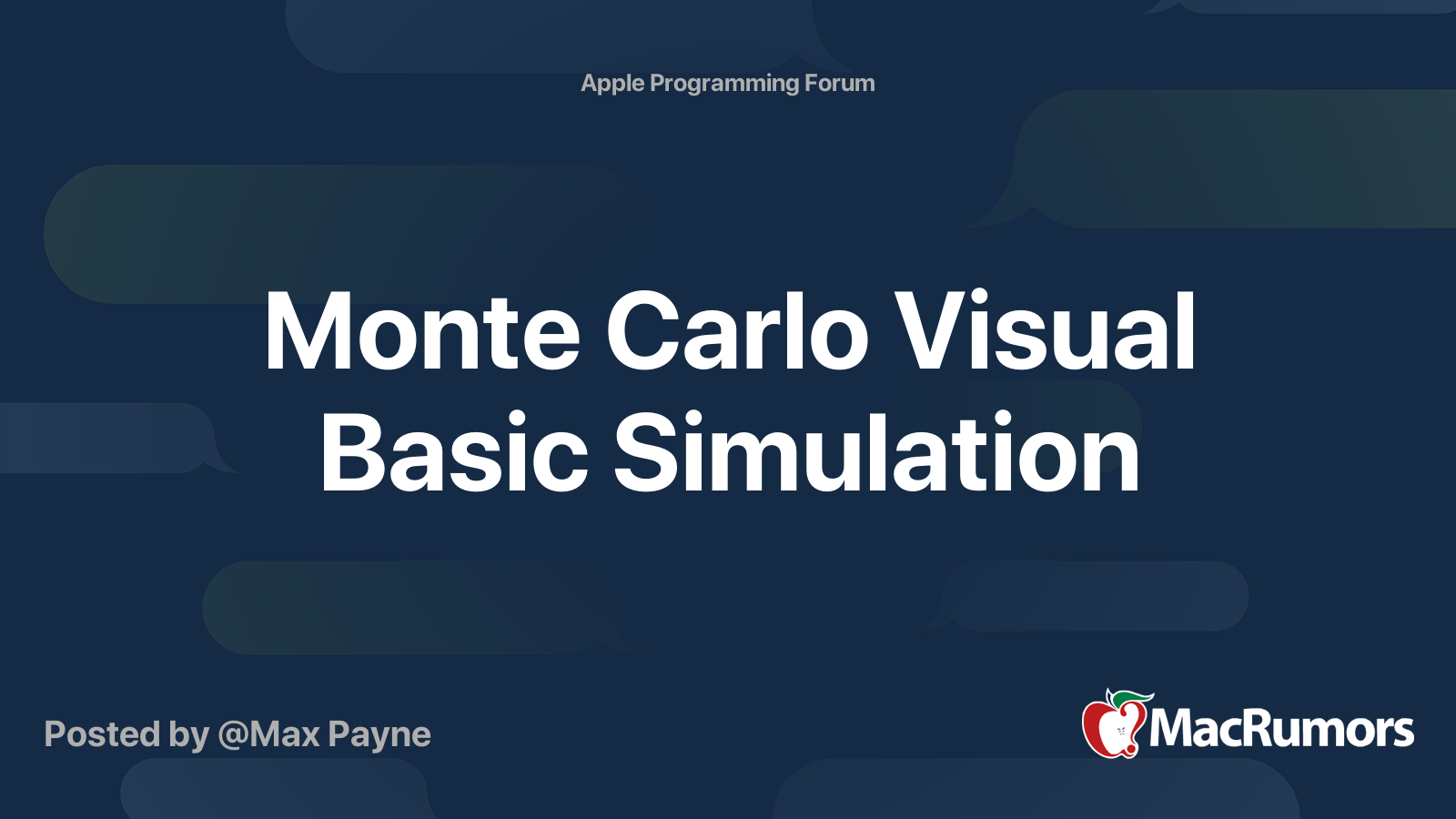 Monte Carlo Visual Basic Simulation | MacRumors Forums