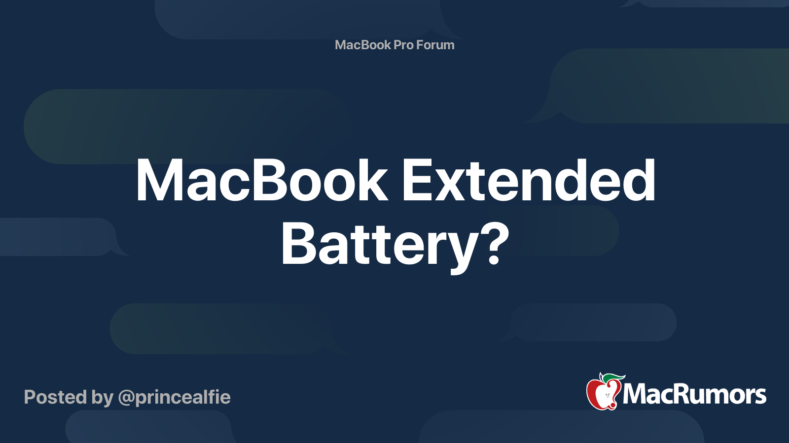 MacBook Extended Battery? | MacRumors Forums
