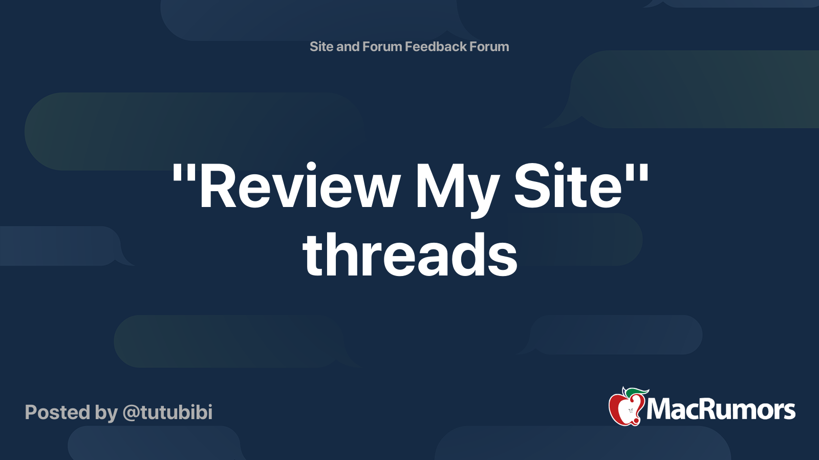 "Review My Site" threads | MacRumors Forums