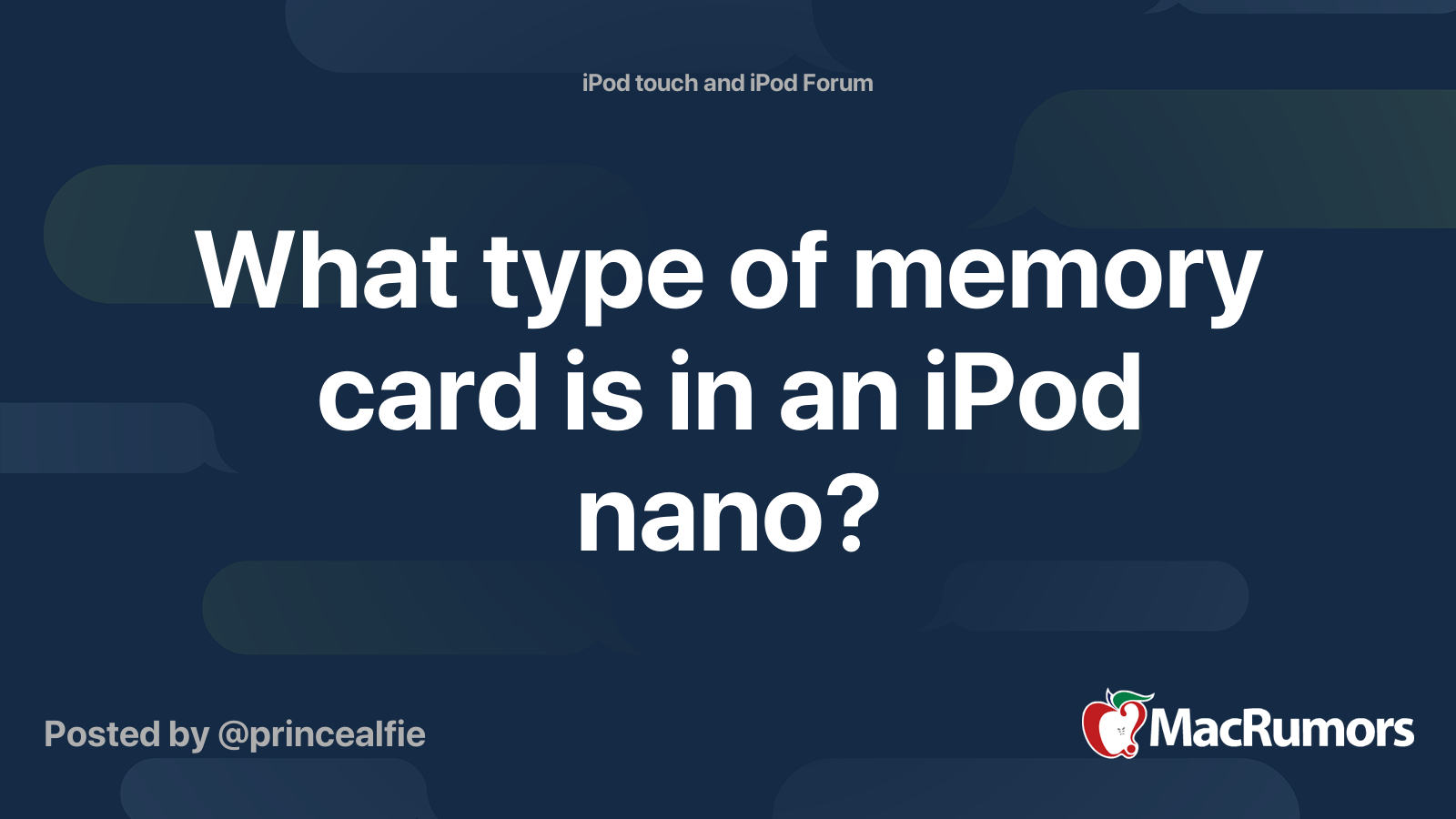 What type of memory card is in an iPod nano? | MacRumors Forums