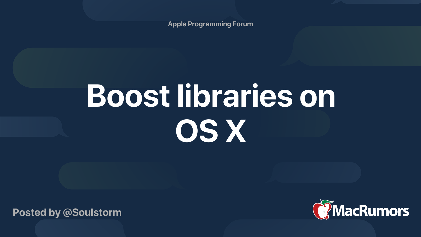 Boost libraries on OS X | MacRumors Forums