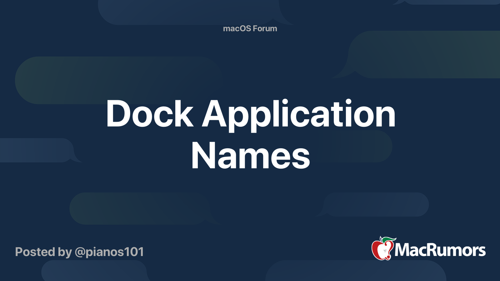 Dock Application Names | MacRumors Forums