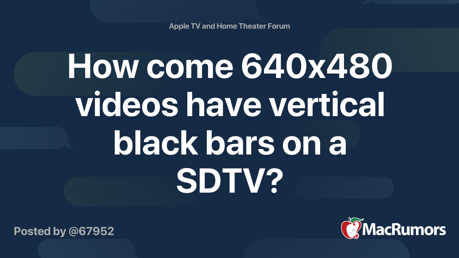 How come 640x480 videos have vertical black bars on a SDTV? | MacRumors Forums