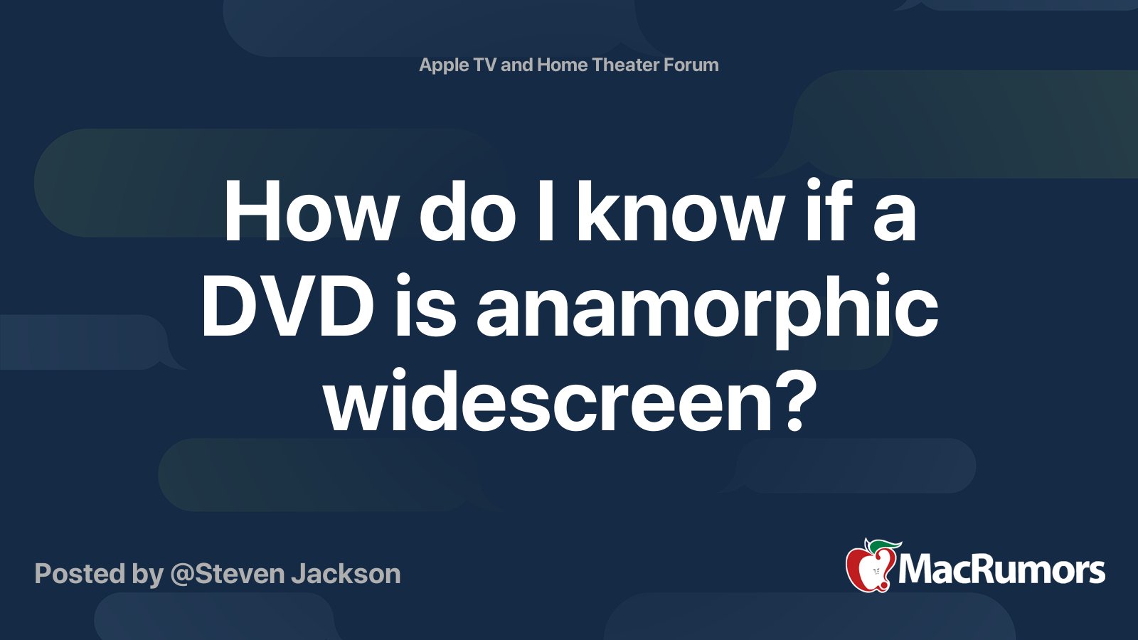 Anamorphic Widescreen Dvd