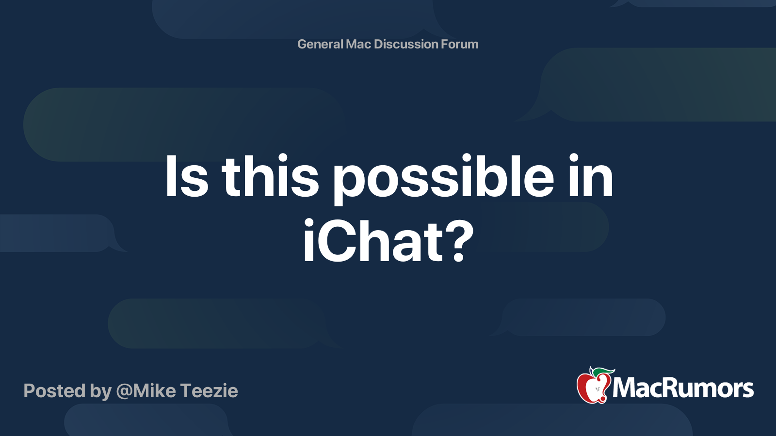 Is this possible in iChat? | MacRumors Forums