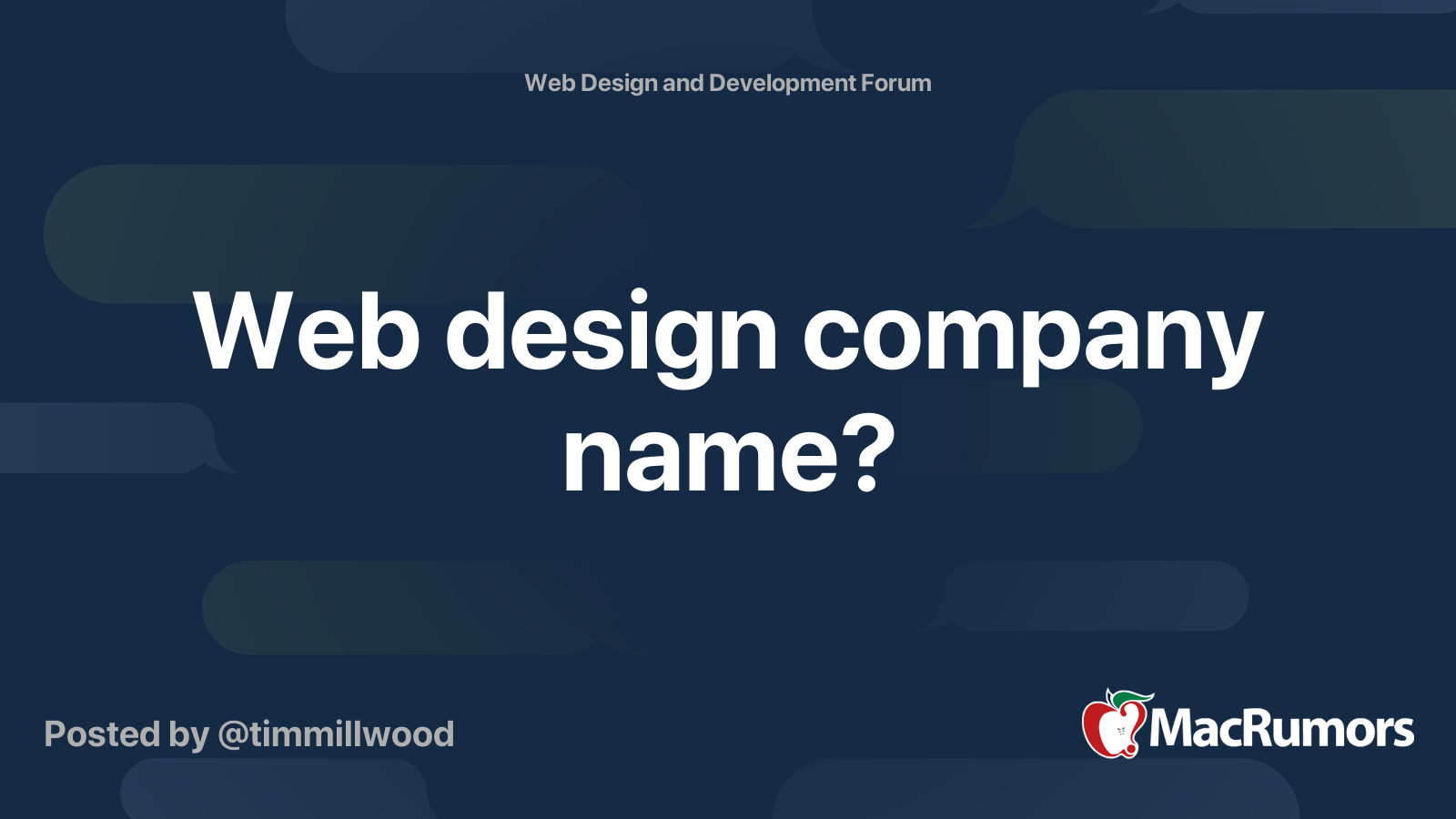 Web design company name? | MacRumors Forums
