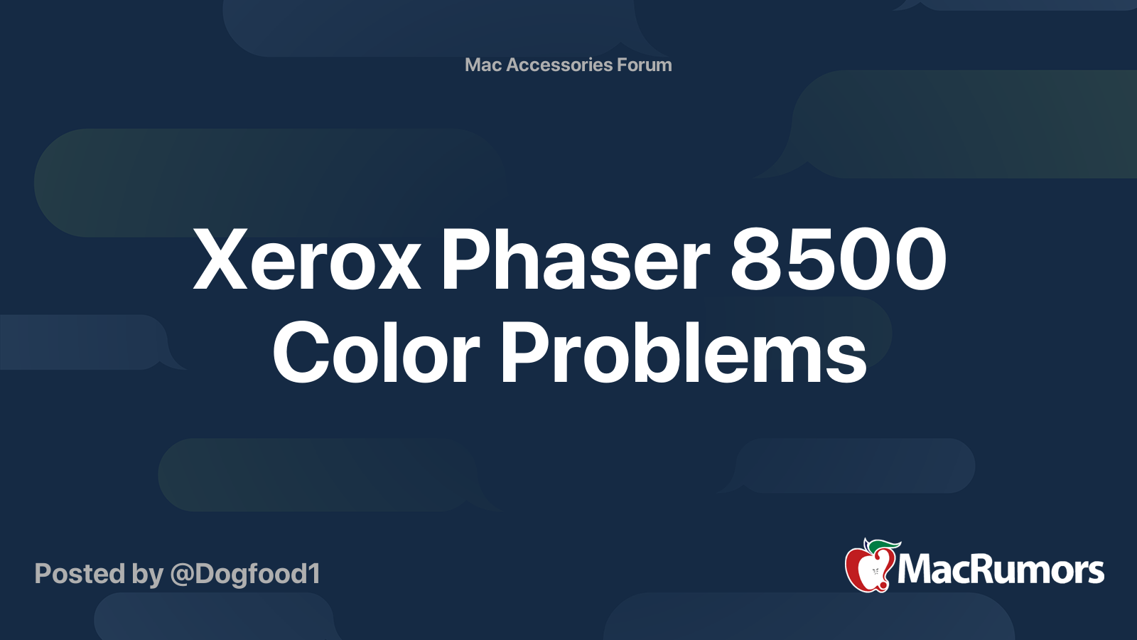 Xerox Phaser 8500 Color Problems | MacRumors Forums