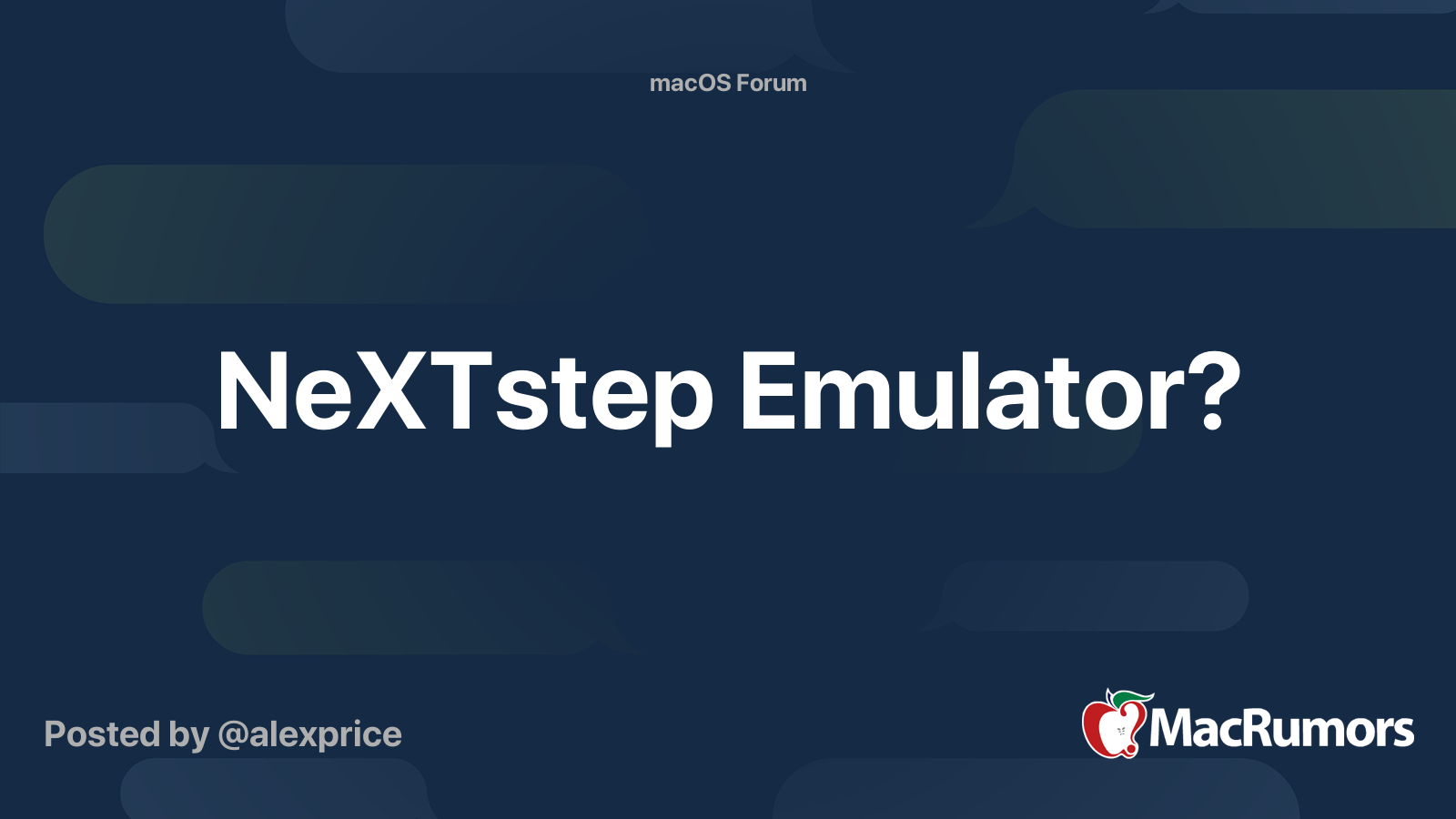 NeXTstep Emulator? | MacRumors Forums