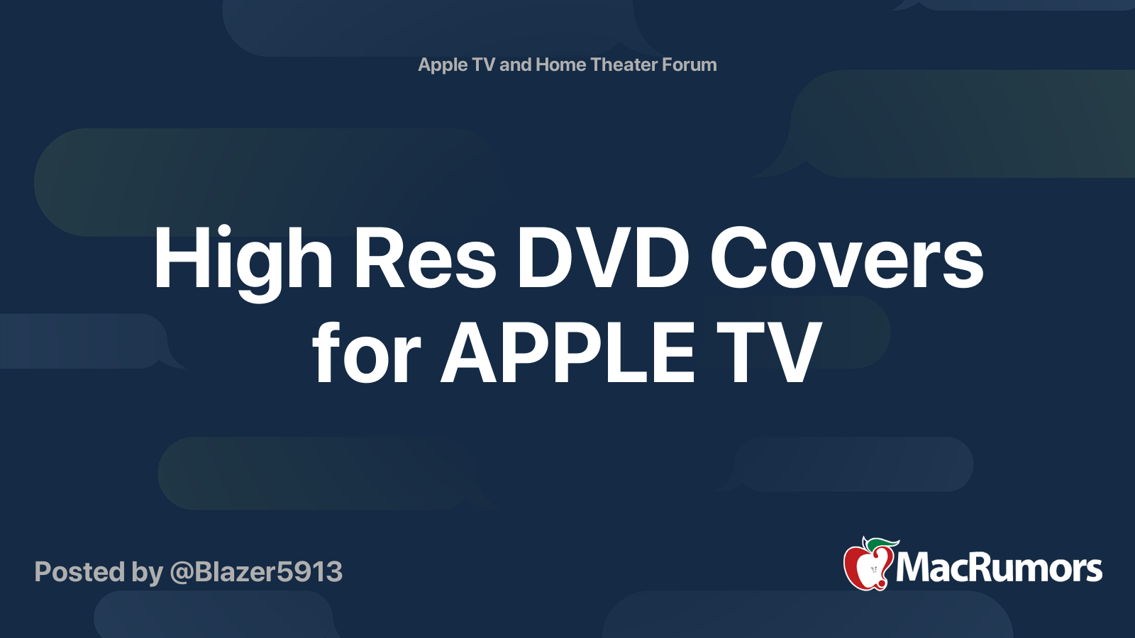 High Res DVD Covers for APPLE TV | MacRumors Forums