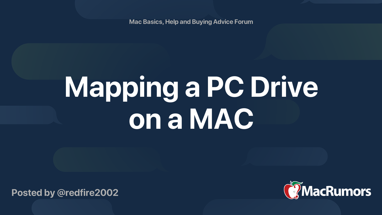 Mapping a PC Drive on a MAC | MacRumors Forums