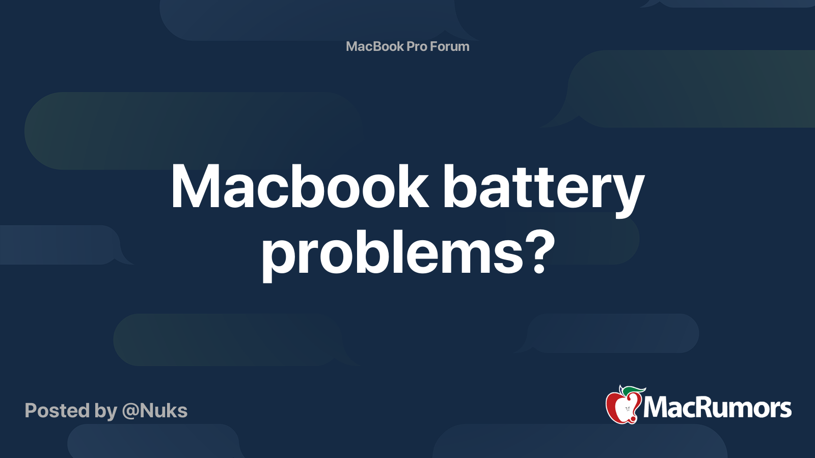 Macbook battery problems? | MacRumors Forums
