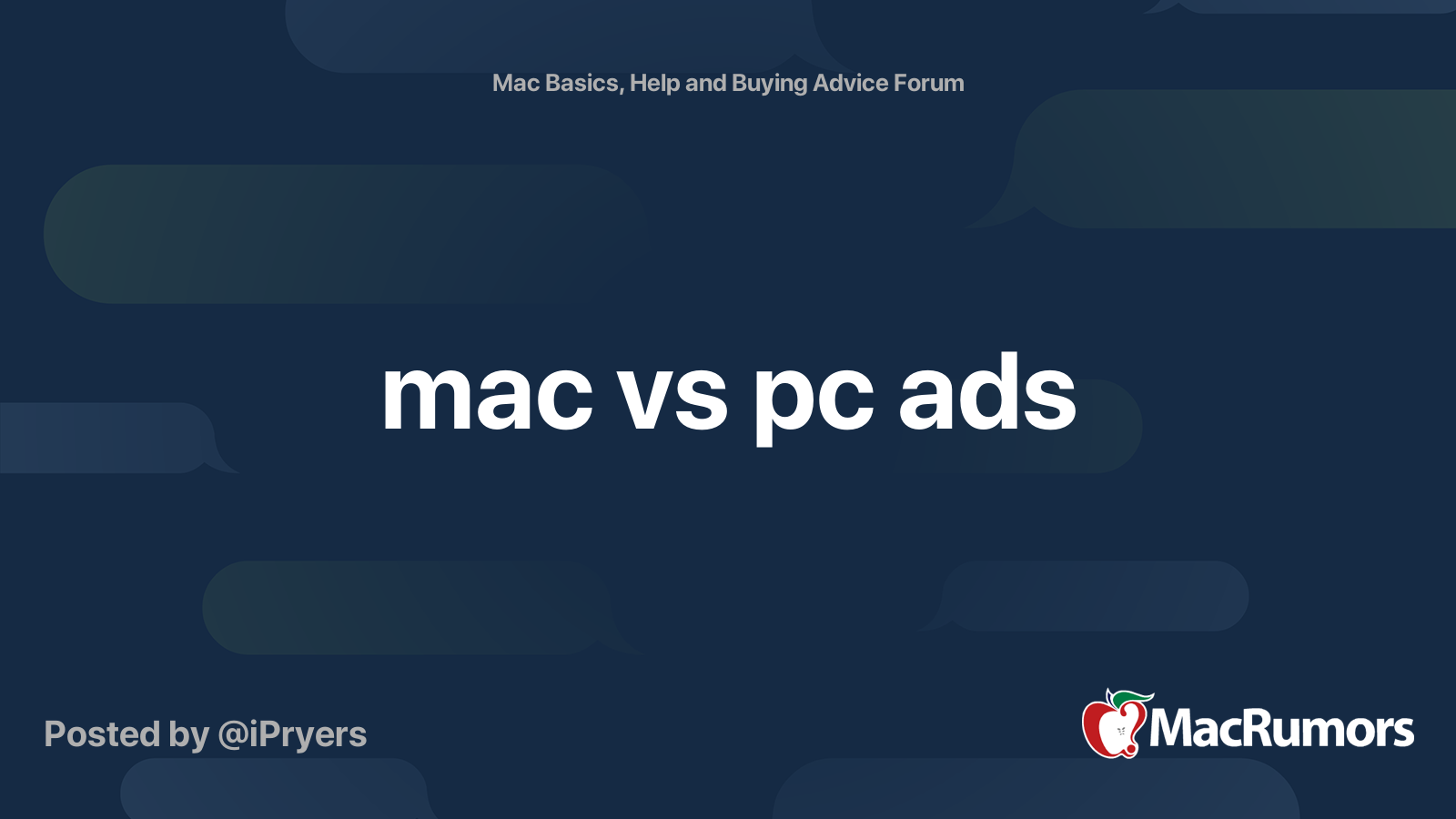 mac vs pc ads | MacRumors Forums