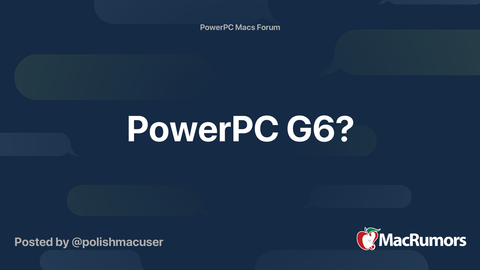 PowerPC G6? | MacRumors Forums