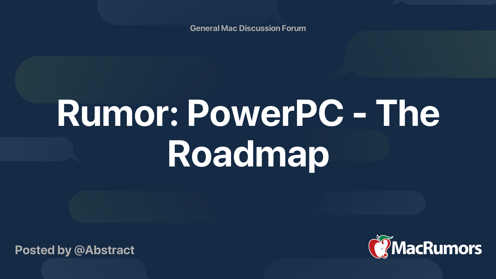 Rumor: PowerPC - The Roadmap | MacRumors Forums