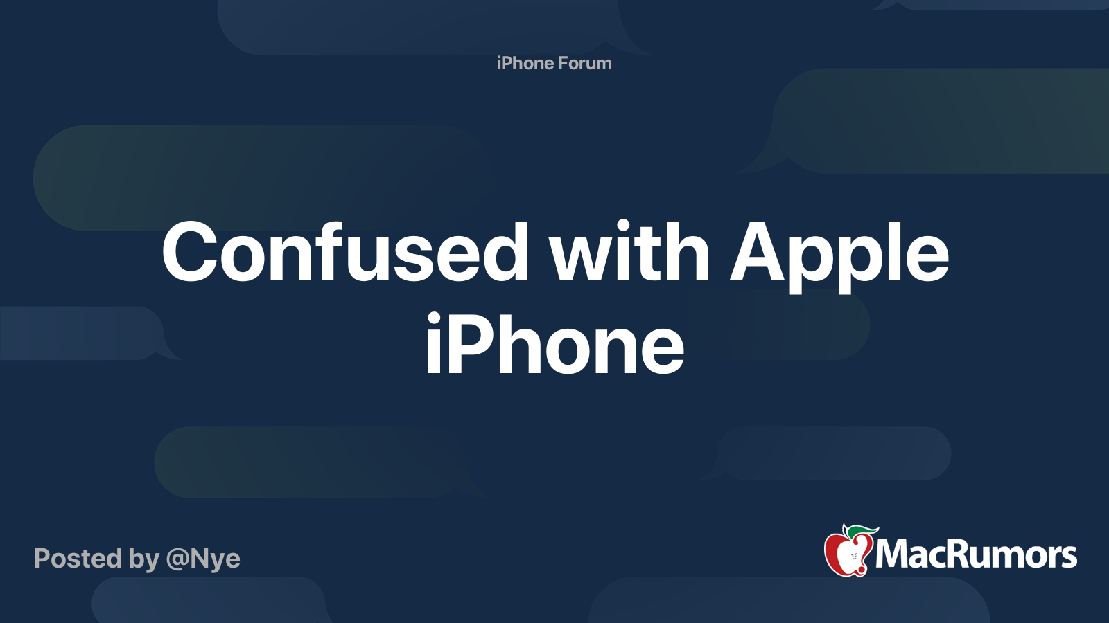 Confused with Apple iPhone | MacRumors Forums