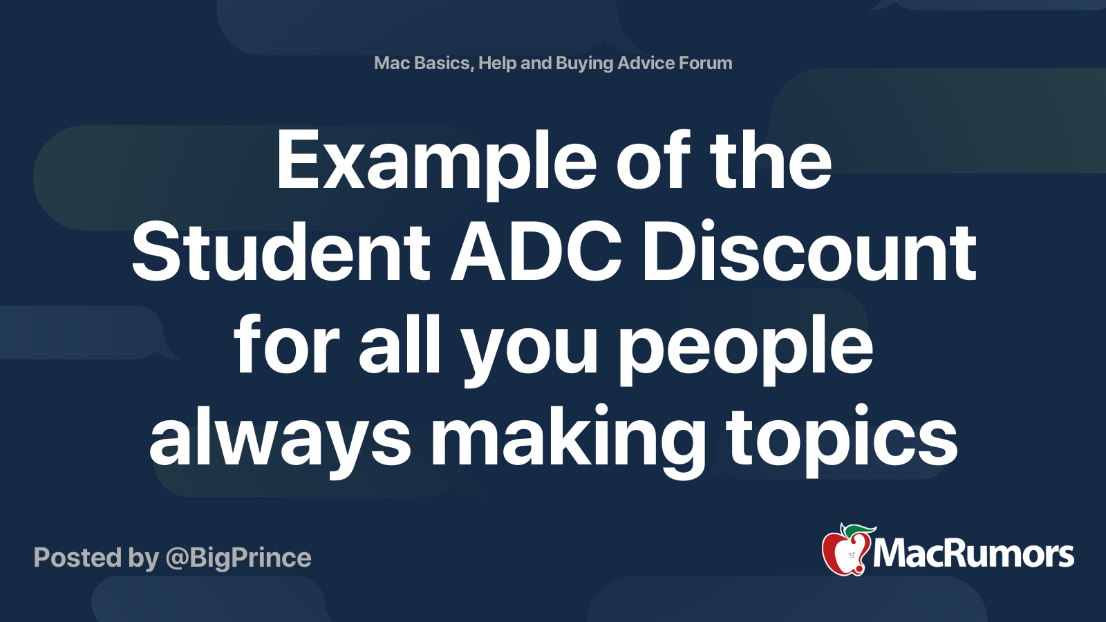 Example of the Student ADC Discount for all you people always making topics | MacRumors Forums