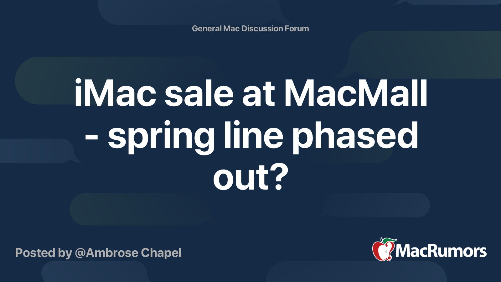 iMac sale at MacMall - spring line phased out? | MacRumors Forums