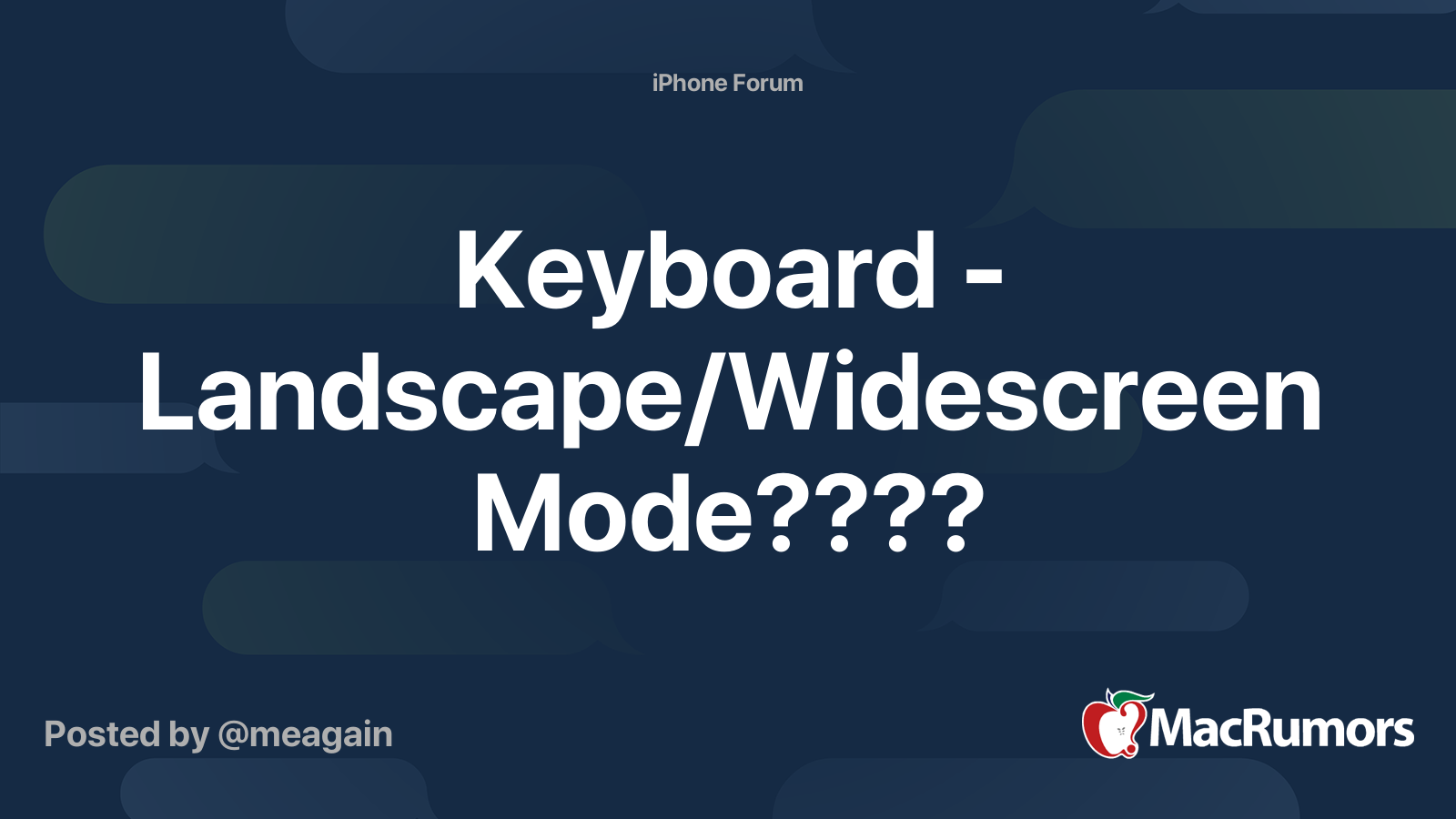 Keyboard Landscapewidescreen Mode Macrumors Forums