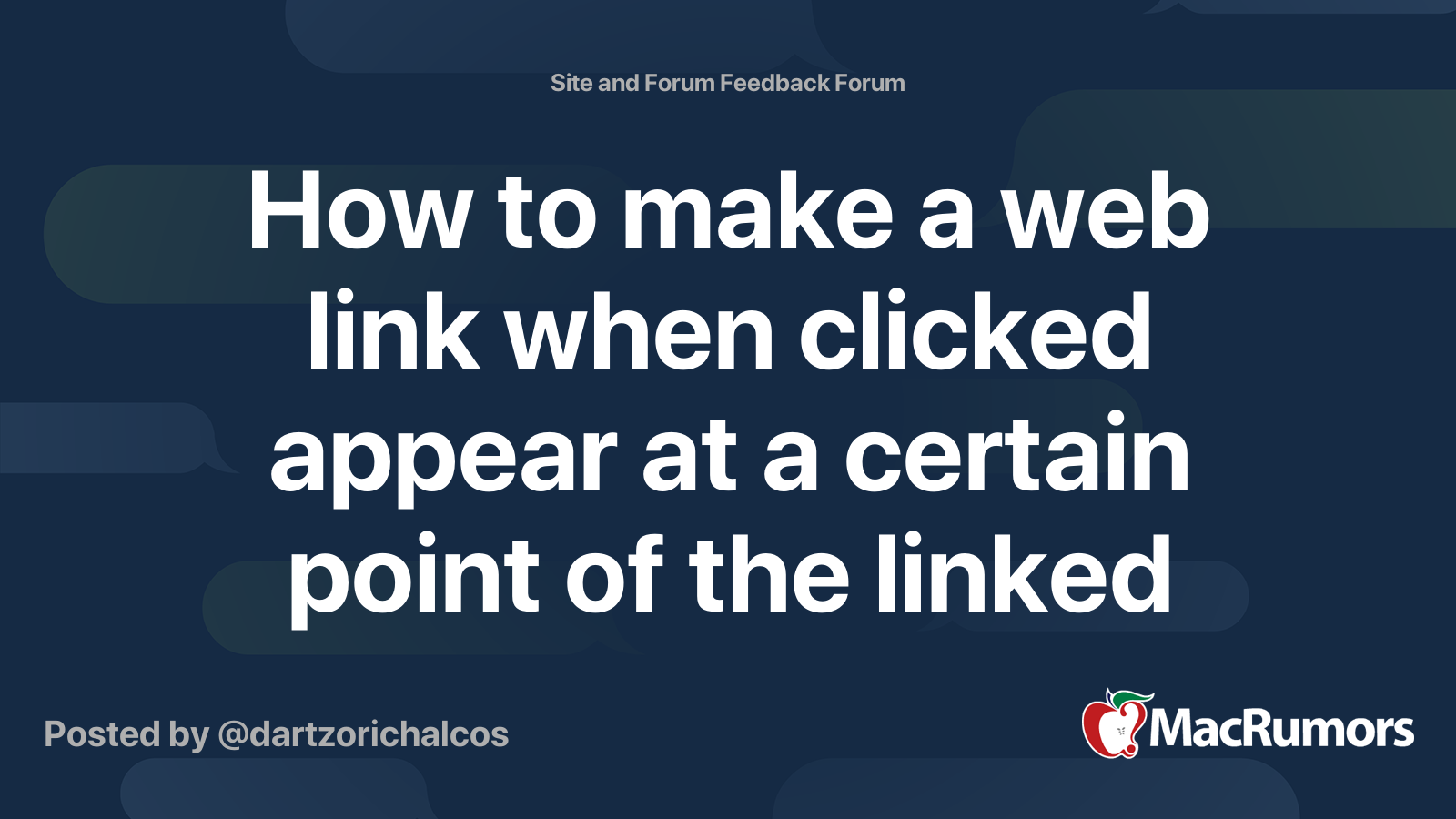 How to make a web link when clicked appear at a certain point of the linked page? | MacRumors Forums