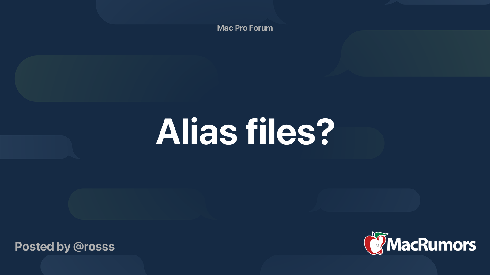 Alias files? | MacRumors Forums