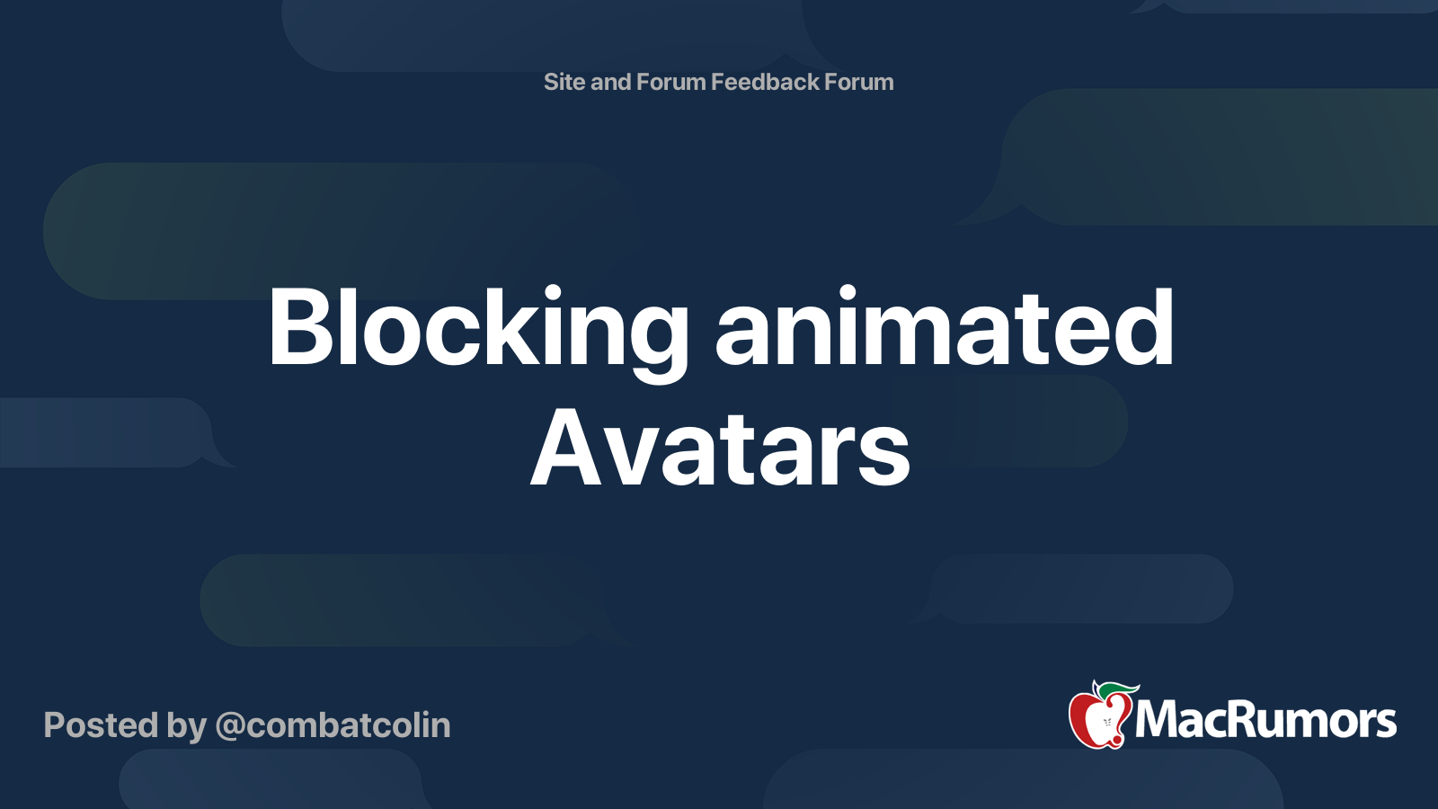 Blocking animated Avatars | MacRumors Forums