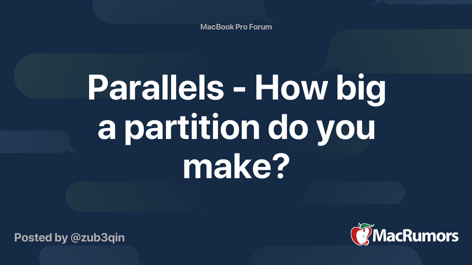 Parallels - How big a partition do you make? | MacRumors Forums