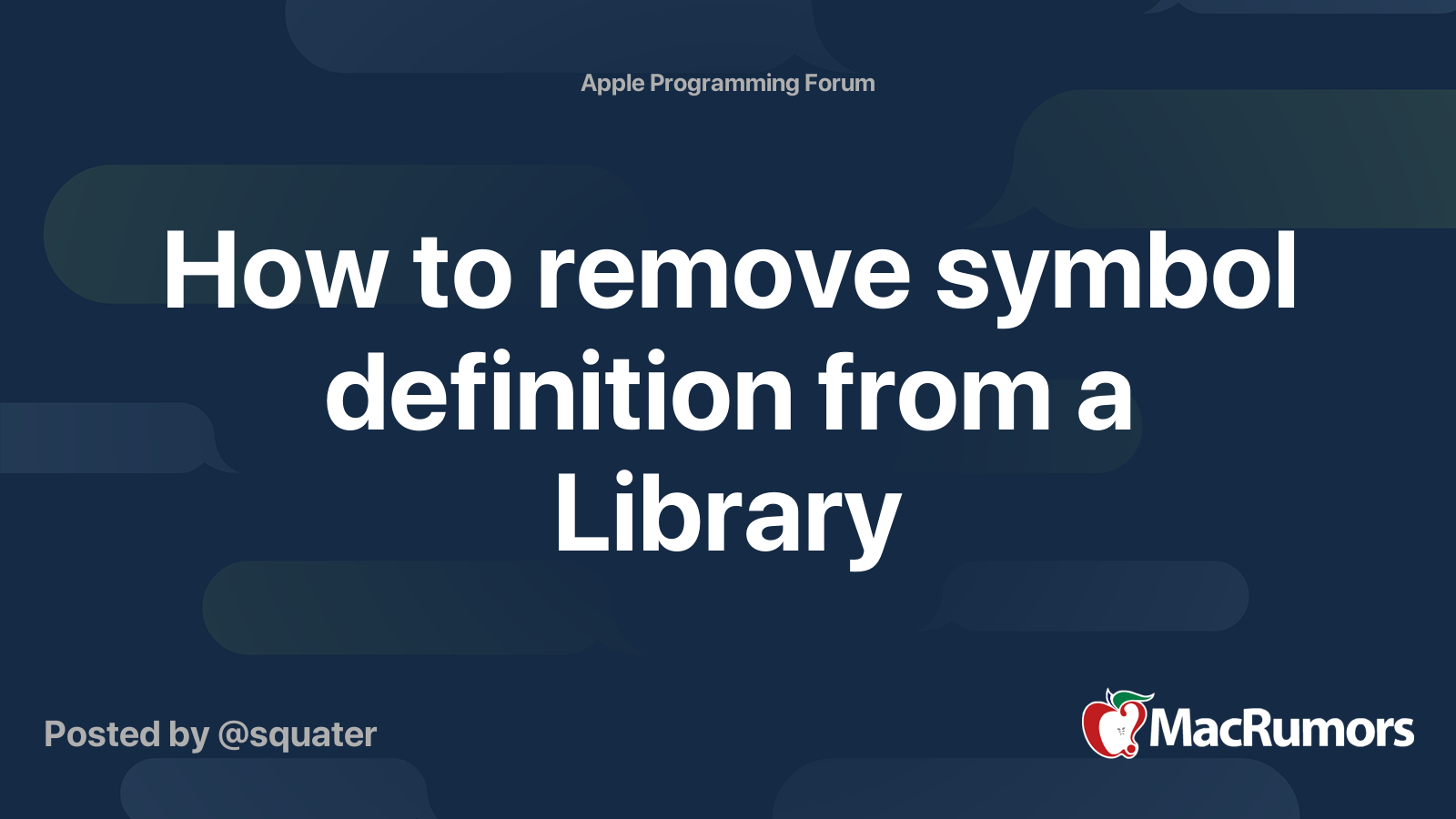 How to remove symbol definition from a Library | MacRumors Forums