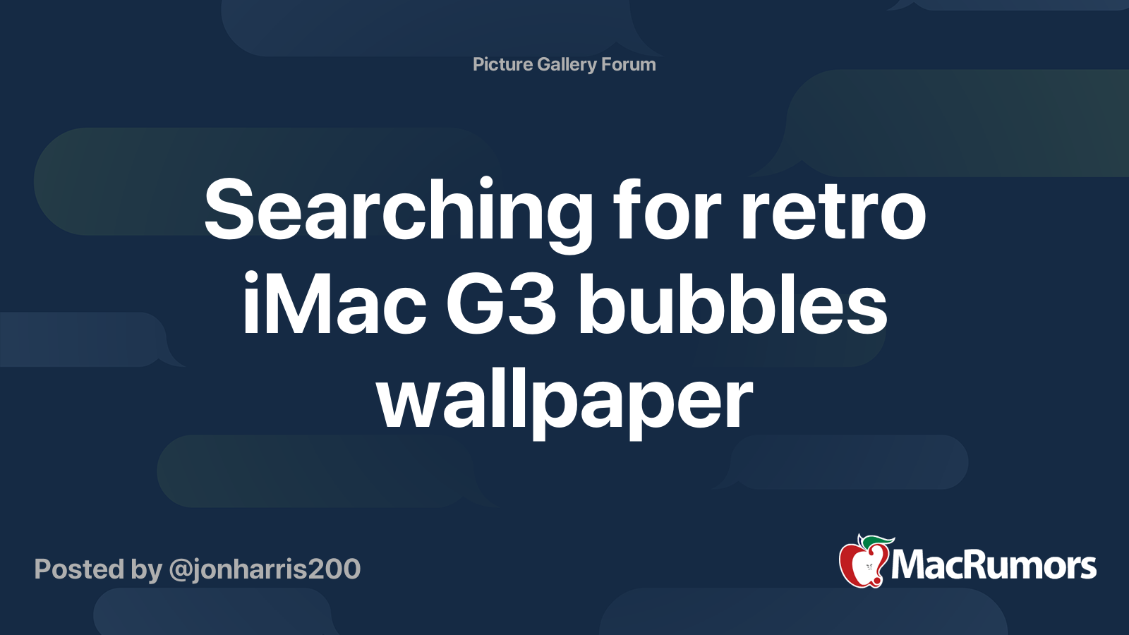 Searching for retro iMac G3 bubbles wallpaper | MacRumors Forums