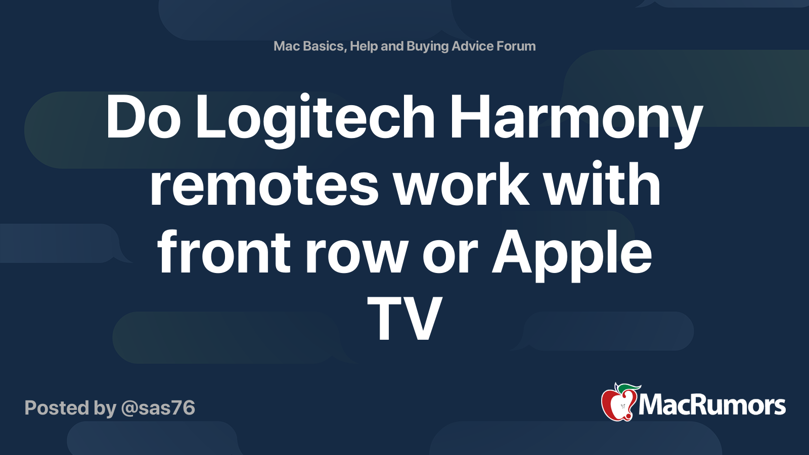 Do Logitech Harmony remotes work with front row or Apple TV | MacRumors ...