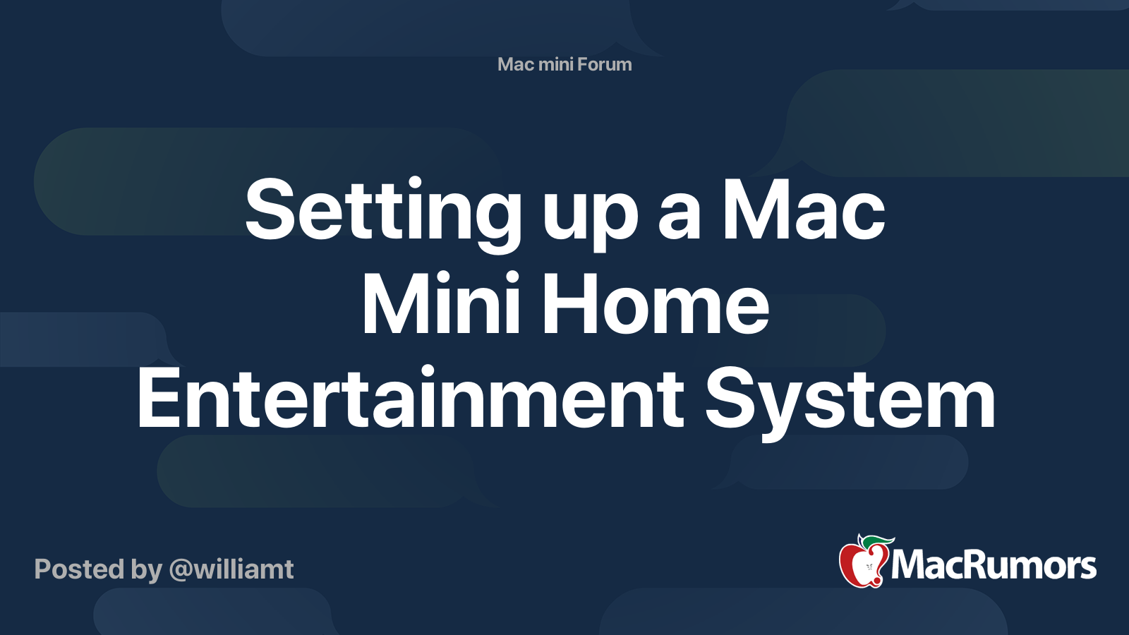 Setting up a Mac Mini Home Entertainment System | MacRumors Forums