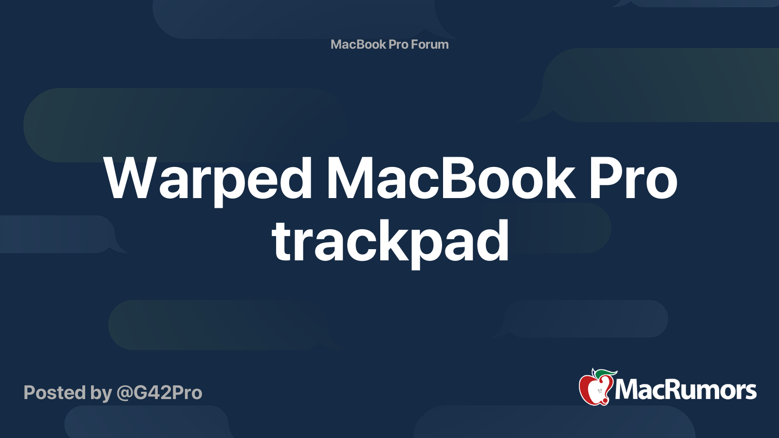 Warped MacBook Pro trackpad | MacRumors Forums