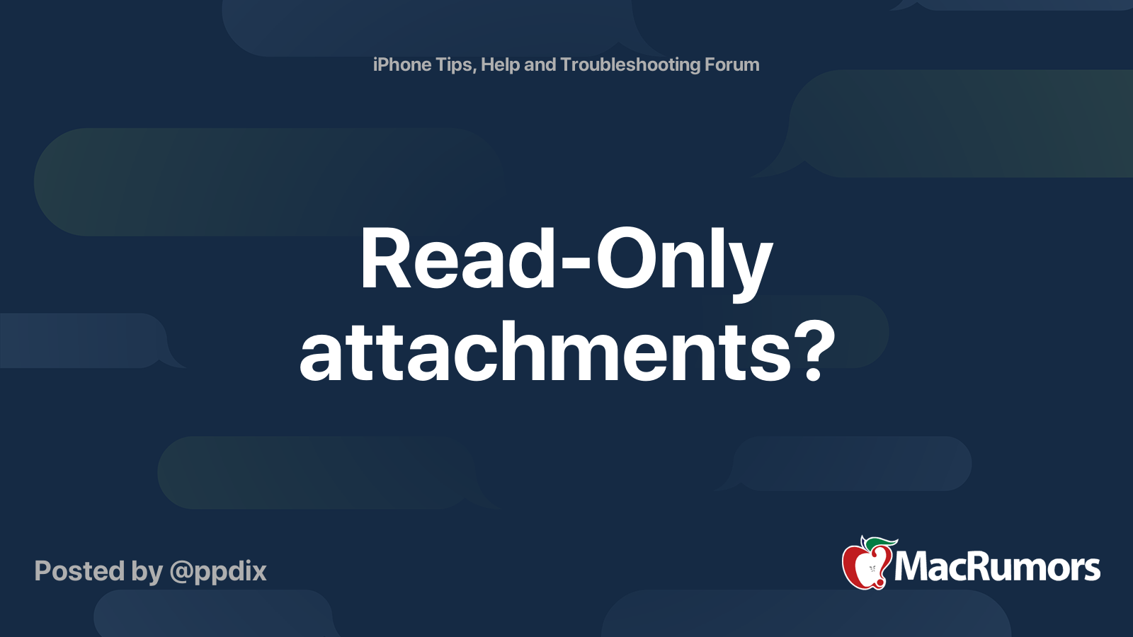 Read-Only attachments? | MacRumors Forums