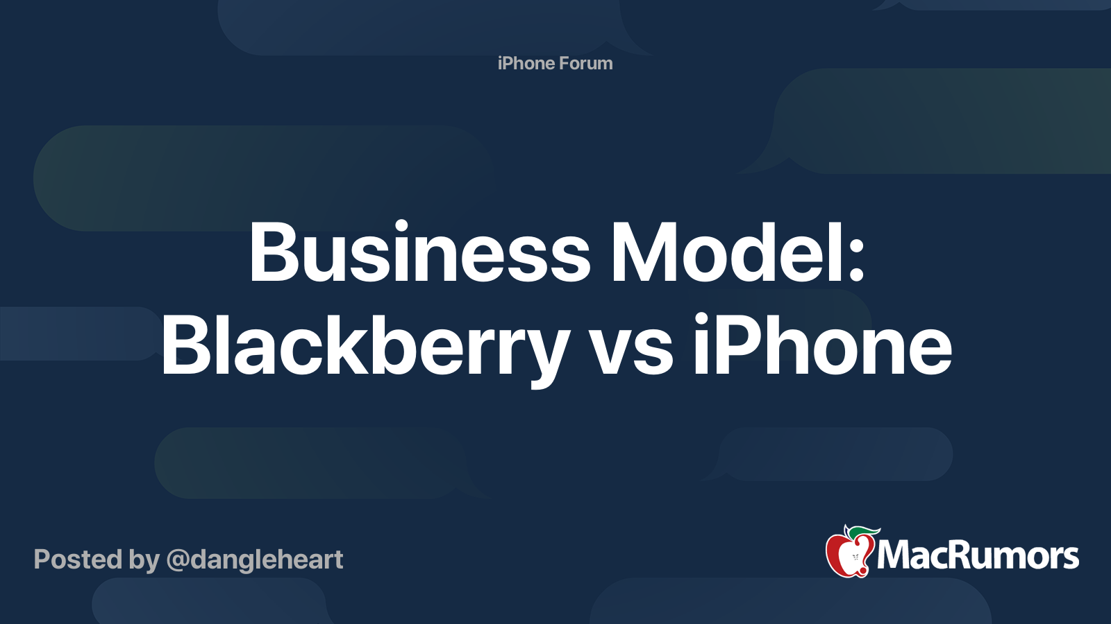 Business Model: Blackberry vs iPhone | MacRumors Forums