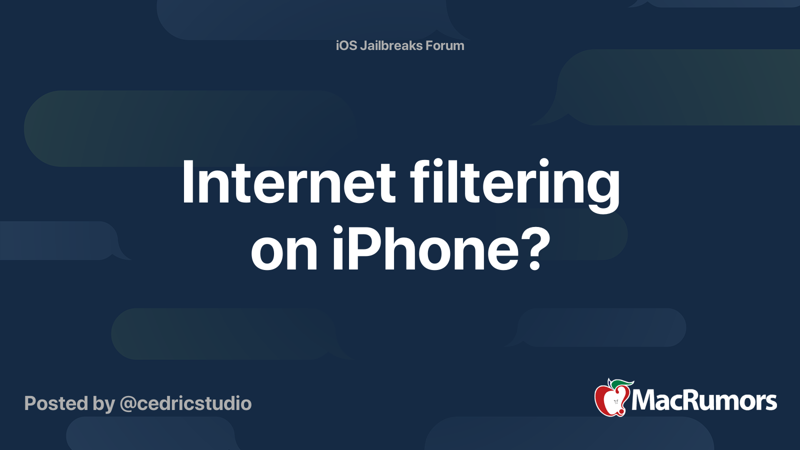 Internet filtering on iPhone? | MacRumors Forums