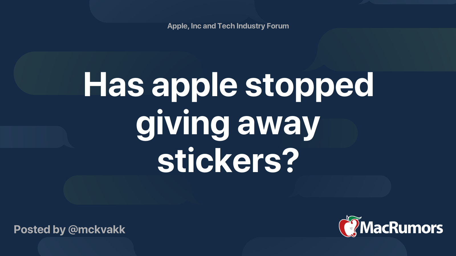 Has apple stopped giving away stickers? | MacRumors Forums