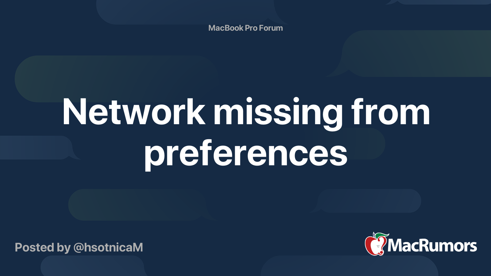 Network missing from preferences | MacRumors Forums