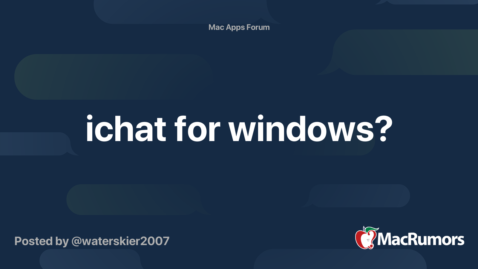 ichat for windows? | MacRumors Forums