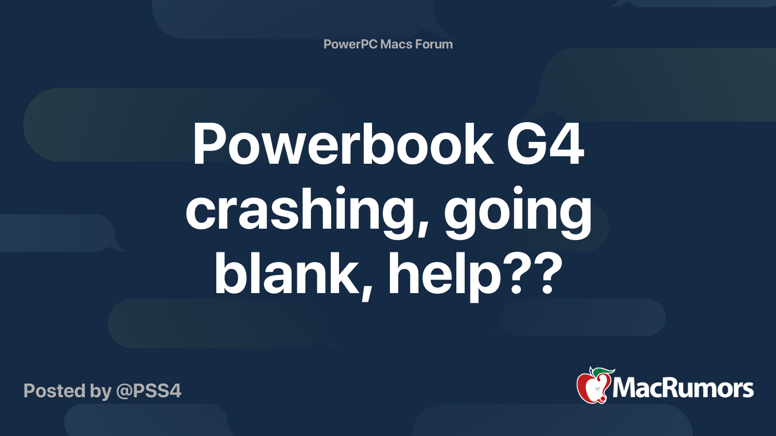 Powerbook G4 crashing, going blank, help?? | MacRumors Forums