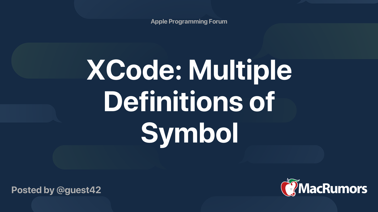 XCode: Multiple Definitions of Symbol | MacRumors Forums