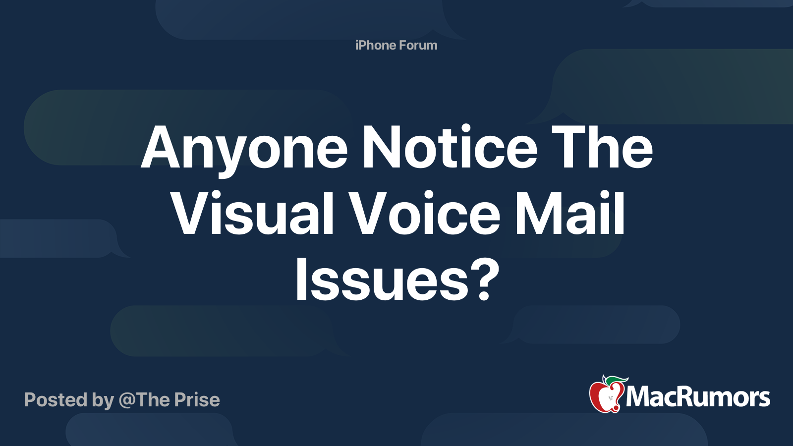 Anyone Notice The Visual Voice Mail Issues? | MacRumors Forums