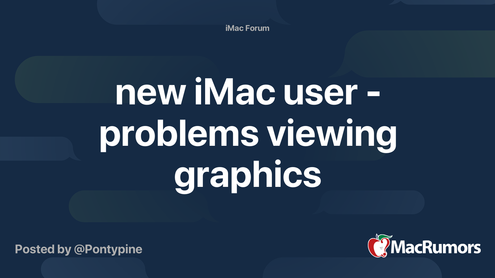 new iMac user - problems viewing graphics | MacRumors Forums
