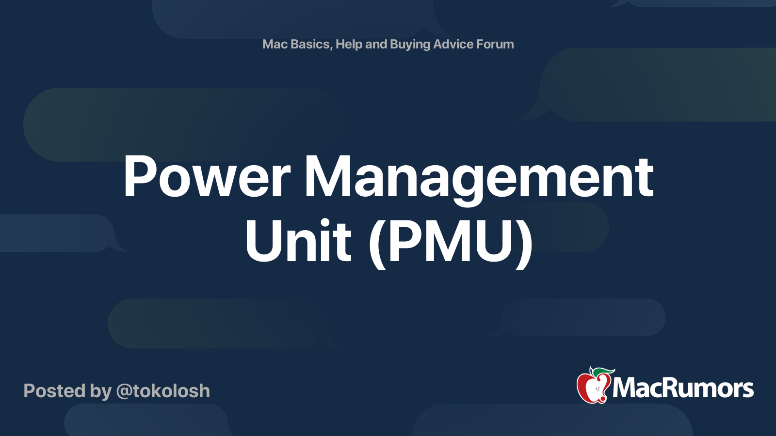 Power Management Unit (PMU) | MacRumors Forums
