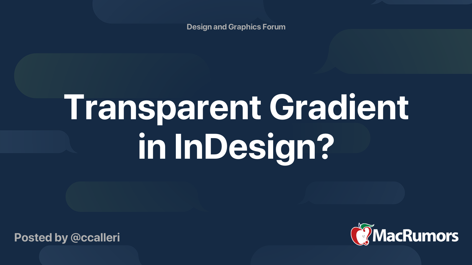 Transparent Gradient in InDesign? | MacRumors Forums
