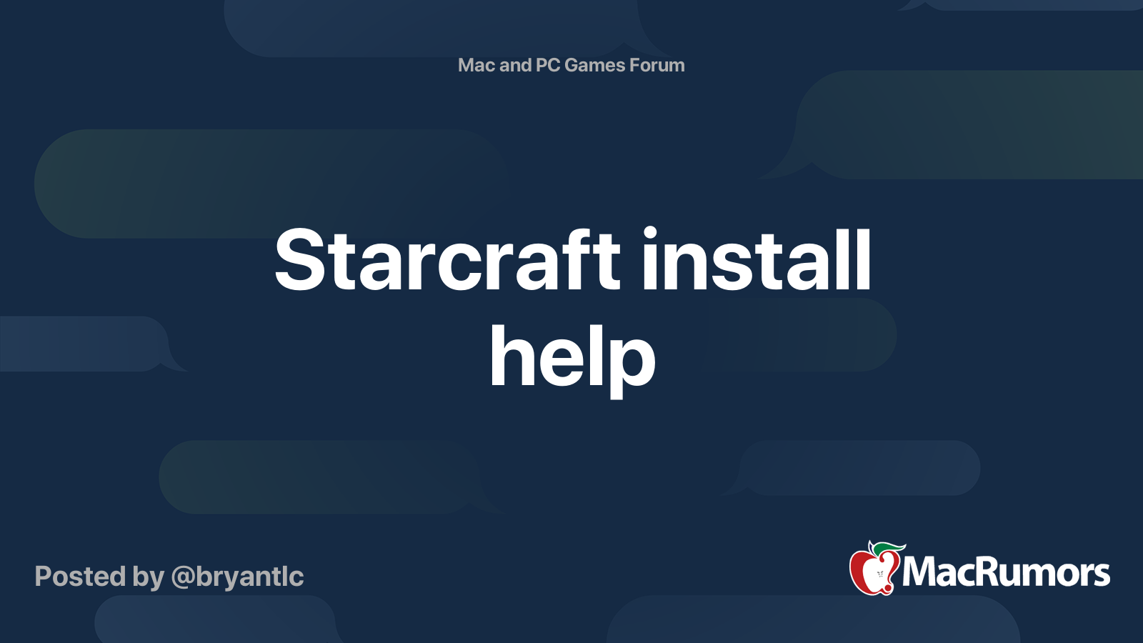 Starcraft install help | MacRumors Forums