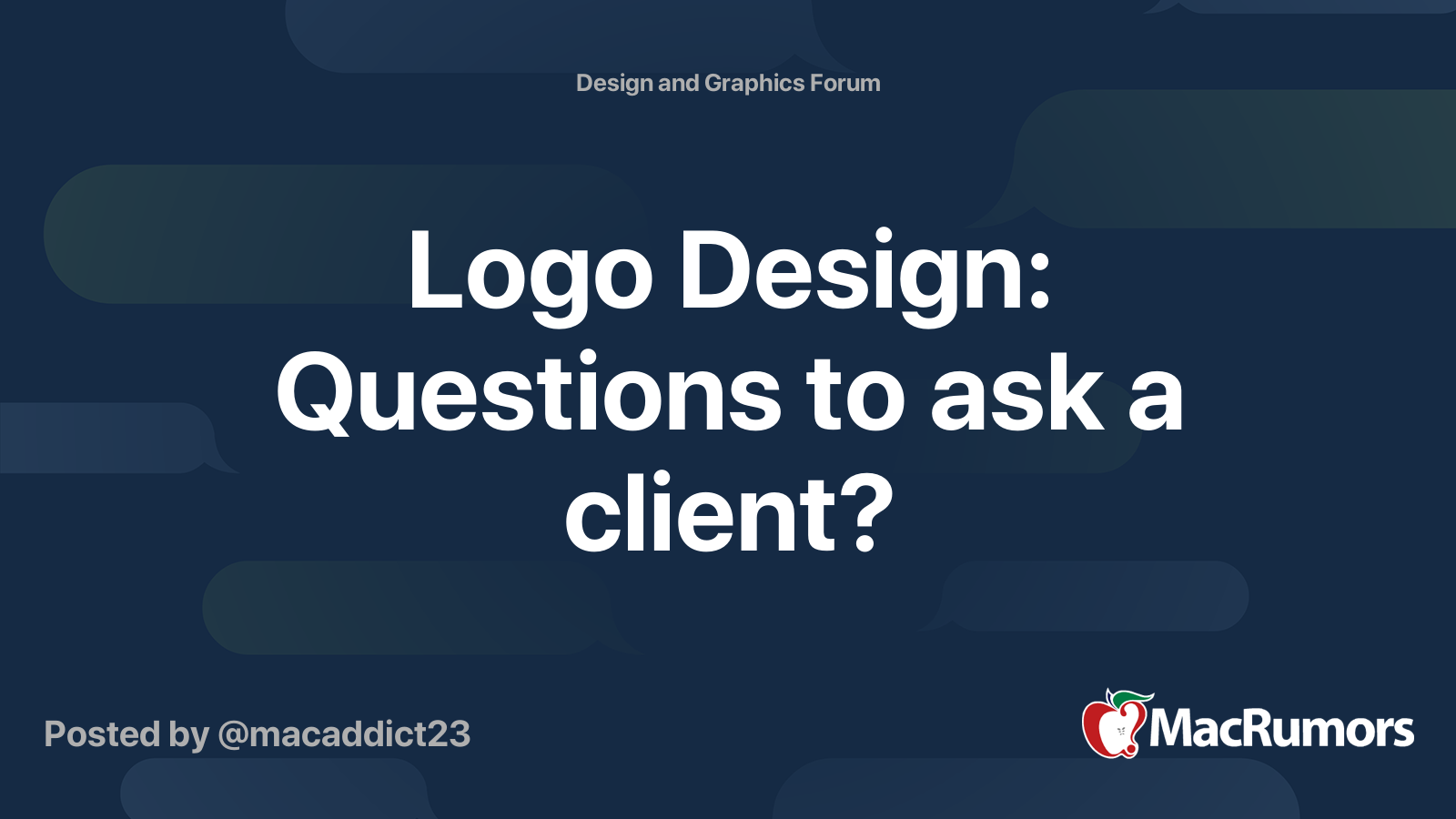 Logo Design: Questions to ask a client? | MacRumors Forums
