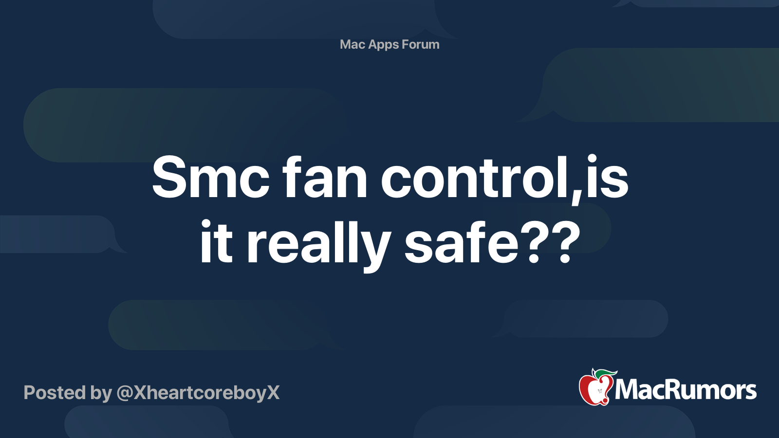 Smc fan control,is it really safe?? | MacRumors Forums