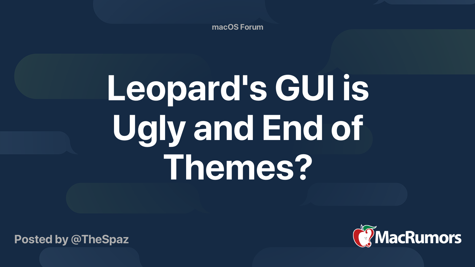 Leopard's GUI is Ugly and End of Themes? | MacRumors Forums