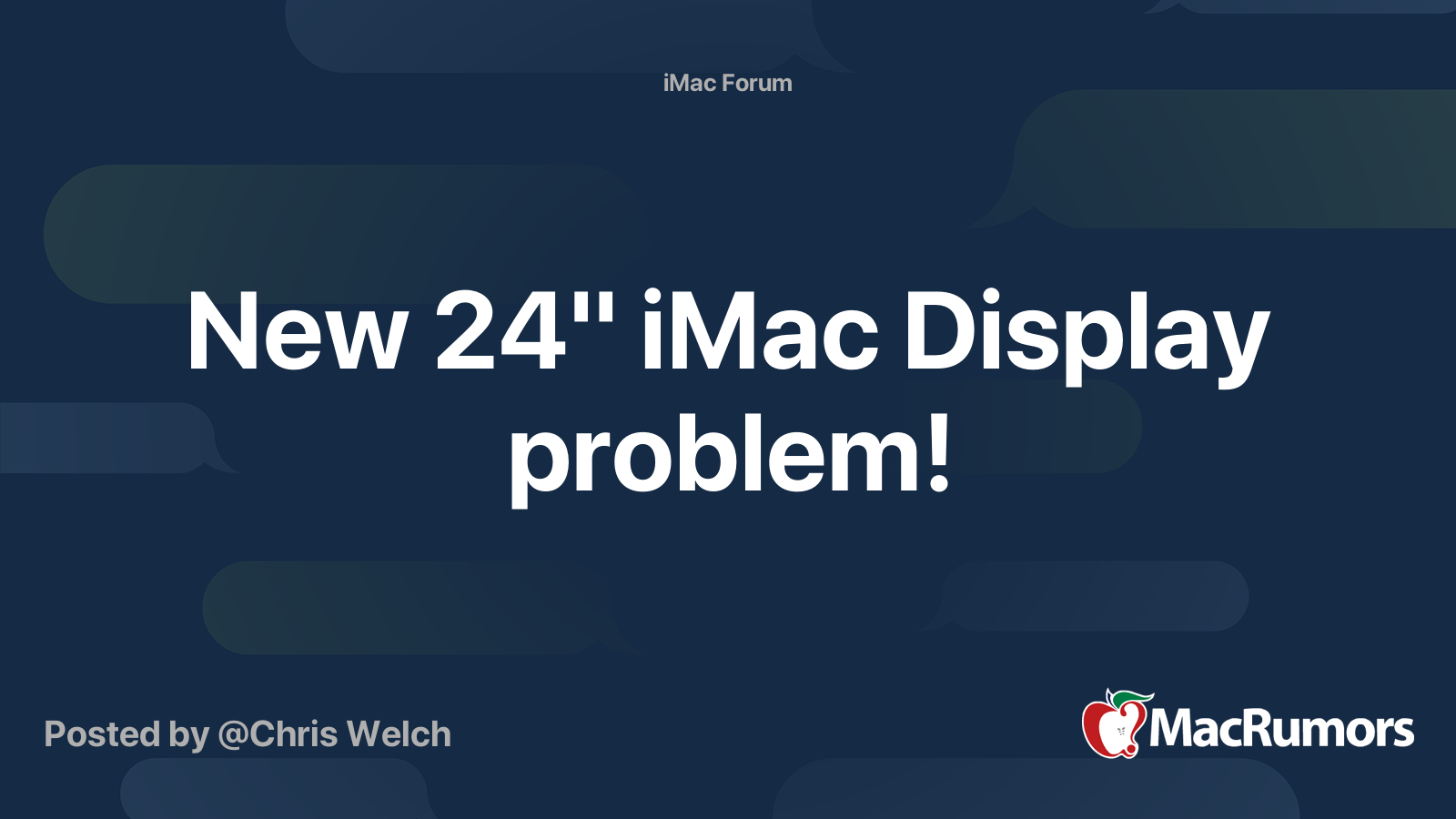 New 24" iMac Display problem! | MacRumors Forums